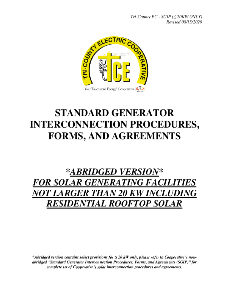 Fillable Online Standard Generator Interconnection Procedures Forms And Fax Email Print