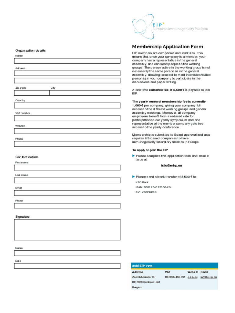 Fillable Online eip-membership-application-form Fax Email Print - pdfFiller
