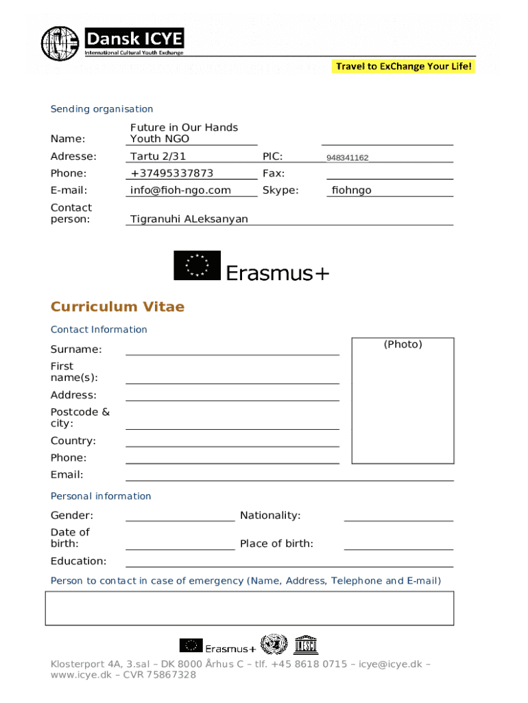 EVS-Application--Dansk-ICYE Doc Template | pdfFiller