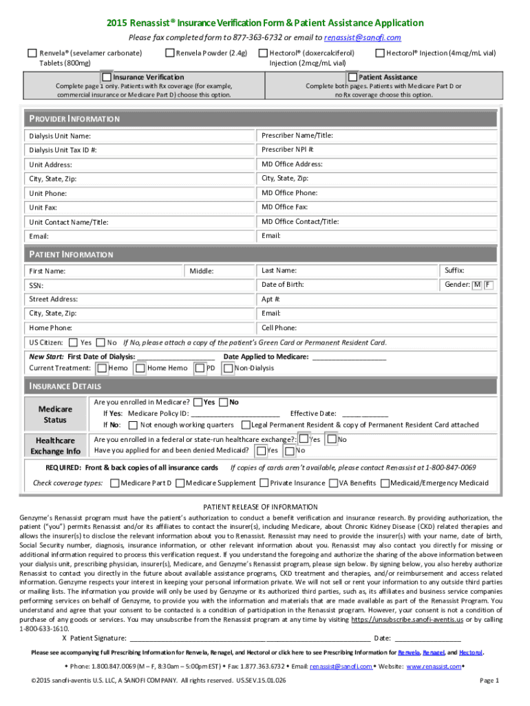 Fillable Online Renassist - Fill and Sign Printable Template Online Fax ...