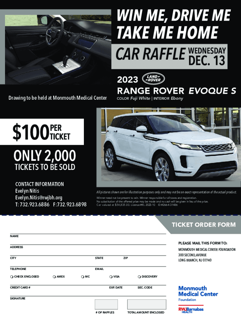 Fillable Online 2023 MMC Car Raffle Form. 2023 MMC Car Raffle Form Fax ...