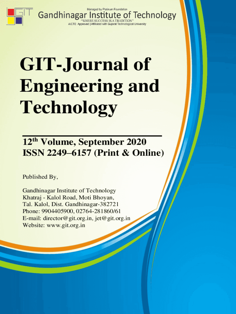 Fillable Online ISSN 2249-6157 (Digital)GIT - journal of engineering and ... Fax Email Print ...