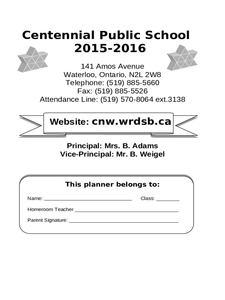 Centennial Public School - Waterloo Region District School ... Doc Template | pdfFiller