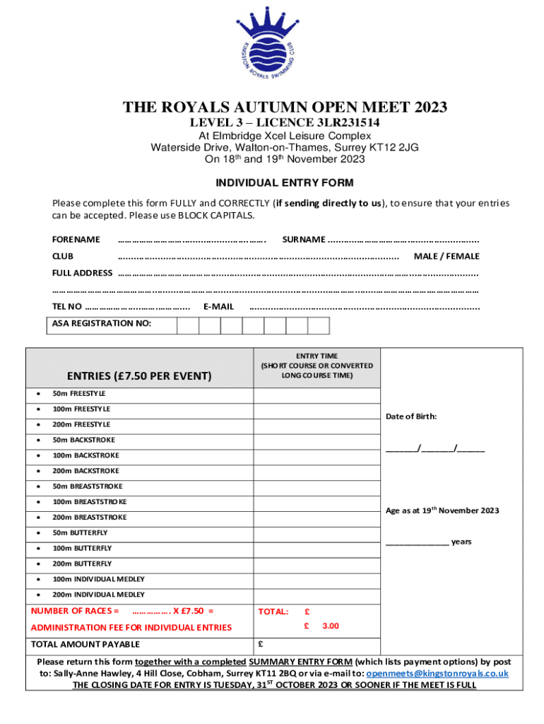 Fillable Online official's reply sheet - Severnside Tritons Swimming ...