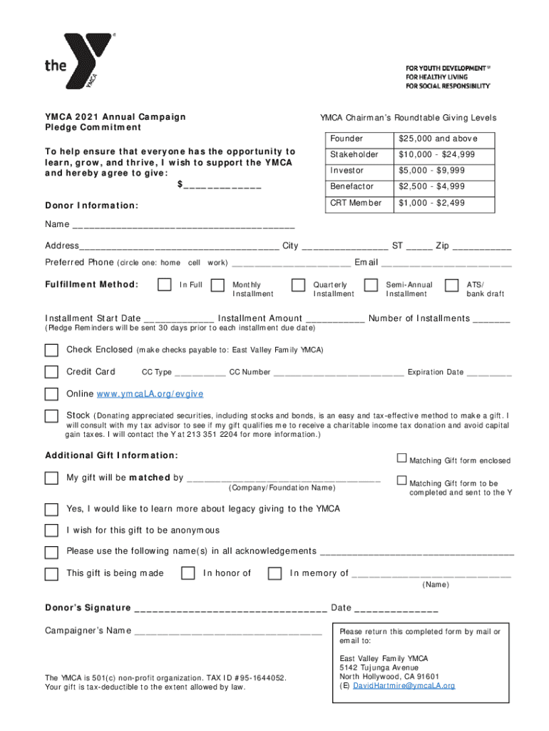 Fillable Online learn, grow, and thrive, I wish to support the YMCA Fax Email Print - pdfFiller