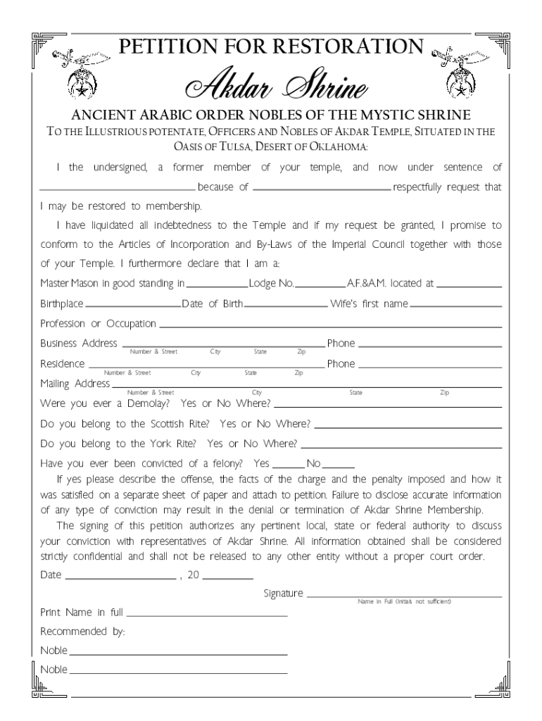 Fillable Online Deputies of the Oasis - Ancient Egyptian Arabic Order ... Fax Email Print ...