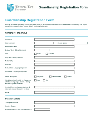 Fillable Online Guardianship Registration Form Fax Email Print - pdfFiller