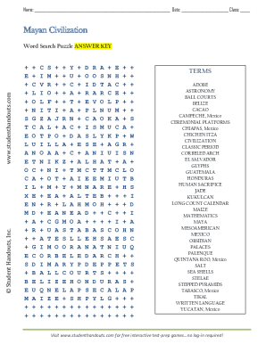 Fillable Online Civilization of the Ancient Maya Word Search Puzzle Fax ...