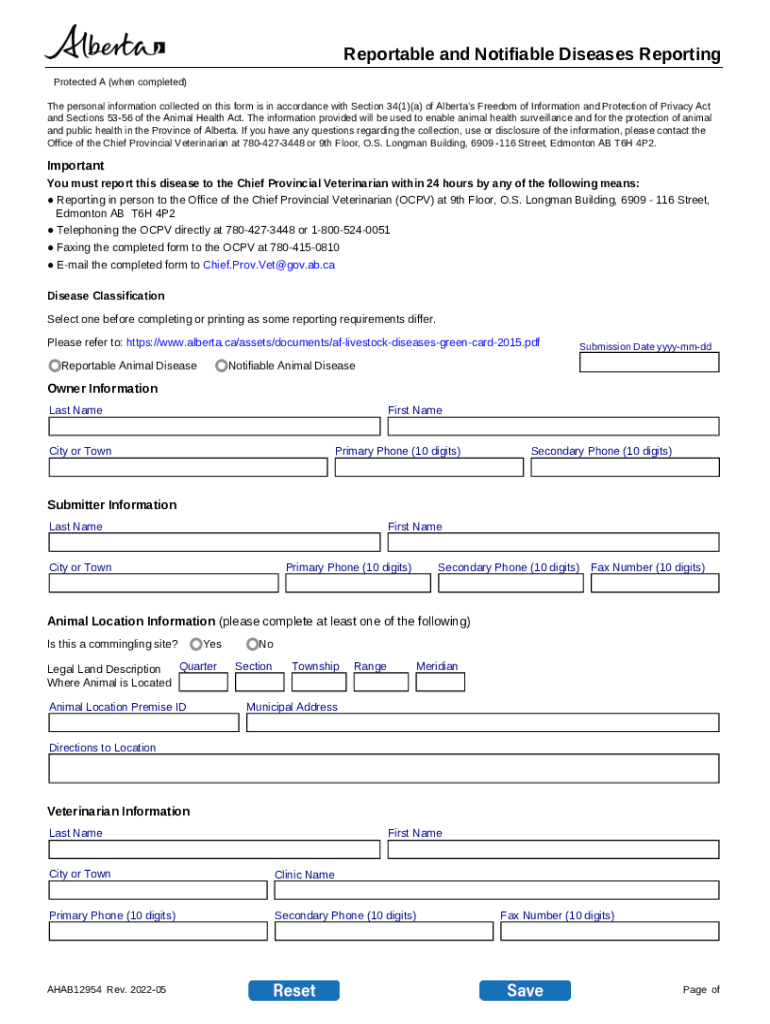 Fillable Online Reportable and Notifiable Diseases Reporting Form. The ...
