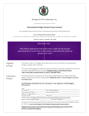 Fillable Online Omega Psi Phi Fraternity, Inc. International High School ... Fax Email Print ...