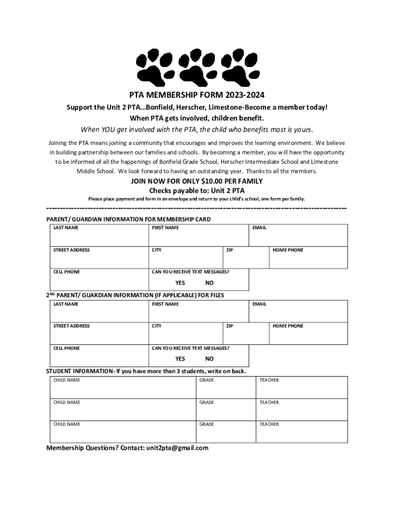 Fillable Online Local and Council Membership Awards - Texas PTA Fax ...