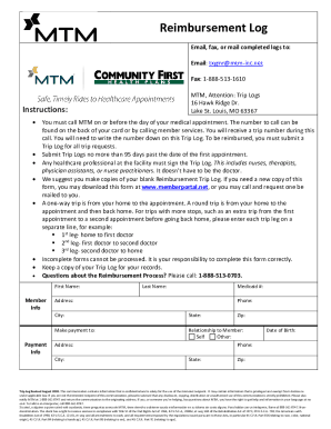 Fillable Online 2017-2023 Form MTM Reimbursement Trip LogFill Online ...