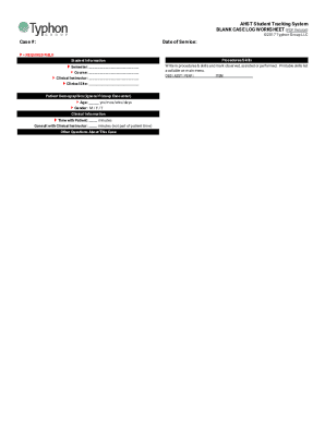 Fillable Online Typhon blank case log worksheet.pdf - NPST Student ...