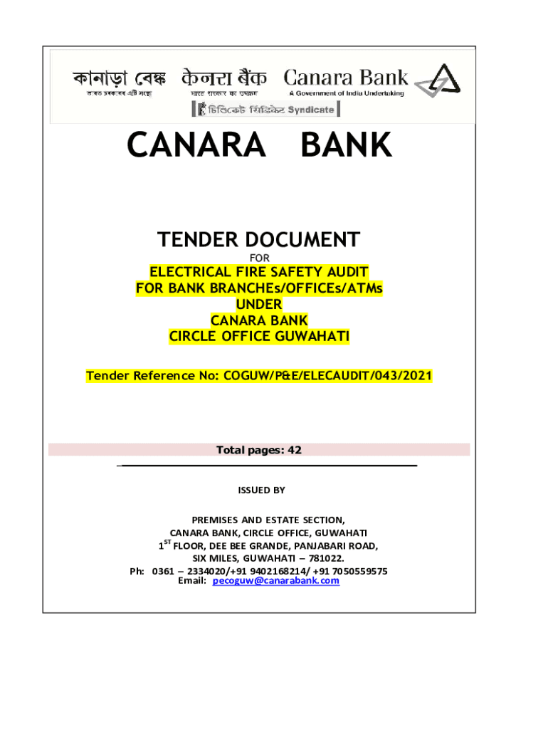 Fillable Online 12) canara bank circle office, guwahati tender reference no ... Fax Email Print ...