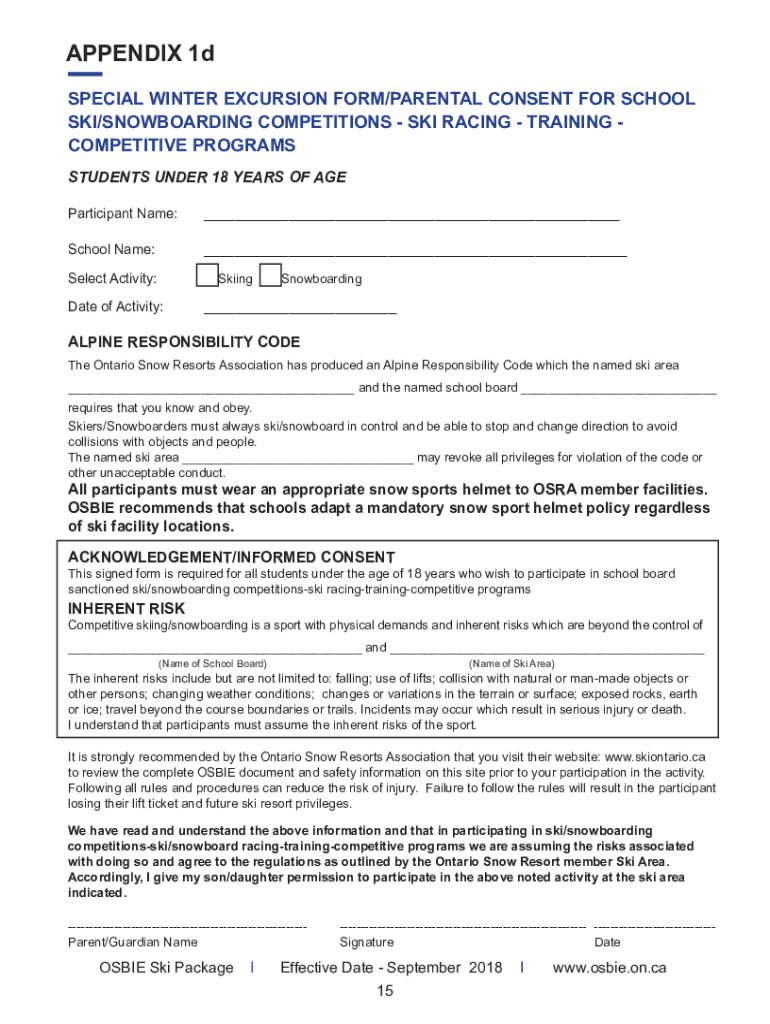 Fillable Online APPENDIX 1b: SPECIAL WINTER EXCURSION FORM / ... Fax Email Print - pdfFiller
