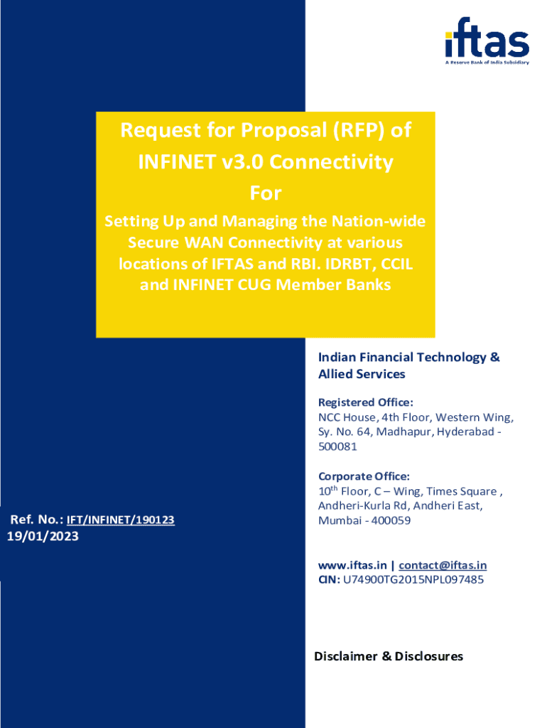 Fillable Online Request for Proposal (RFP) of INFINET v3.0 Connectivity ...
