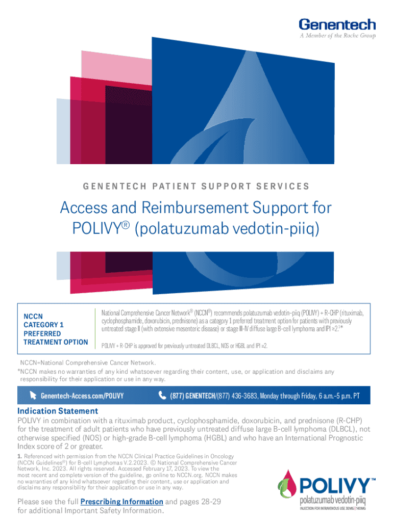 Fillable Online POLIVY Access and Reimbursement Brochure. Find ...