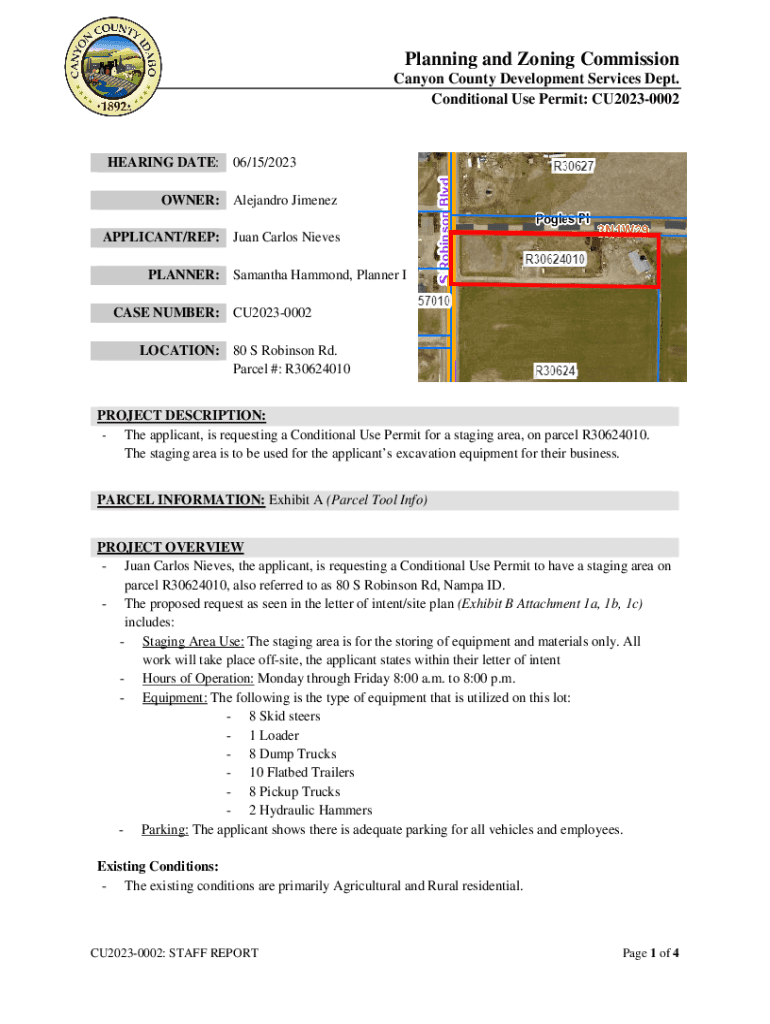 Fillable Online BOCC STAFF REPORT Mint Farms - Canyon County Fax Email Print - pdfFiller