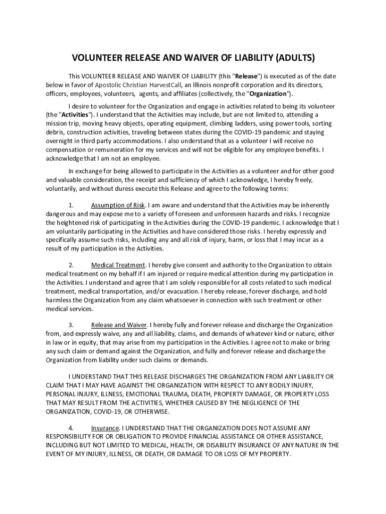 Fillable Online Church Member Liability Waiver Template Fax Email Print ...