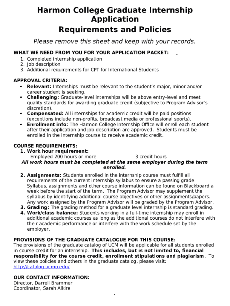 Internship Application Important Instructions The ... Doc Template | pdfFiller
