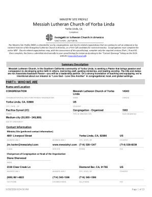Fillable Online Completion of Ministry Site Profile Fax Email Print ...