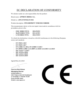 Fillable Online The EC Declaration of Conformity (CE) - EMC testing Fax ...