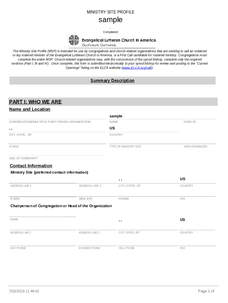 Ministry Site Profile - Prince of Peace Lutheran Church Doc Template ...