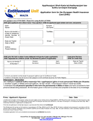Fillable Online European Health Insurance Card (EHIC) application form ...