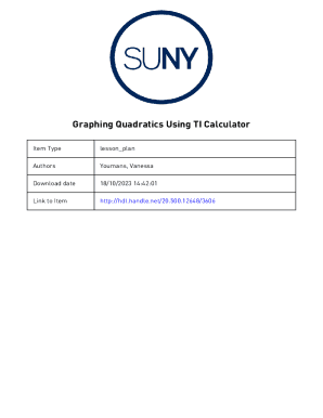 Fillable Online Graphing Quadratics Using TI Calculator Fax Email Print ...