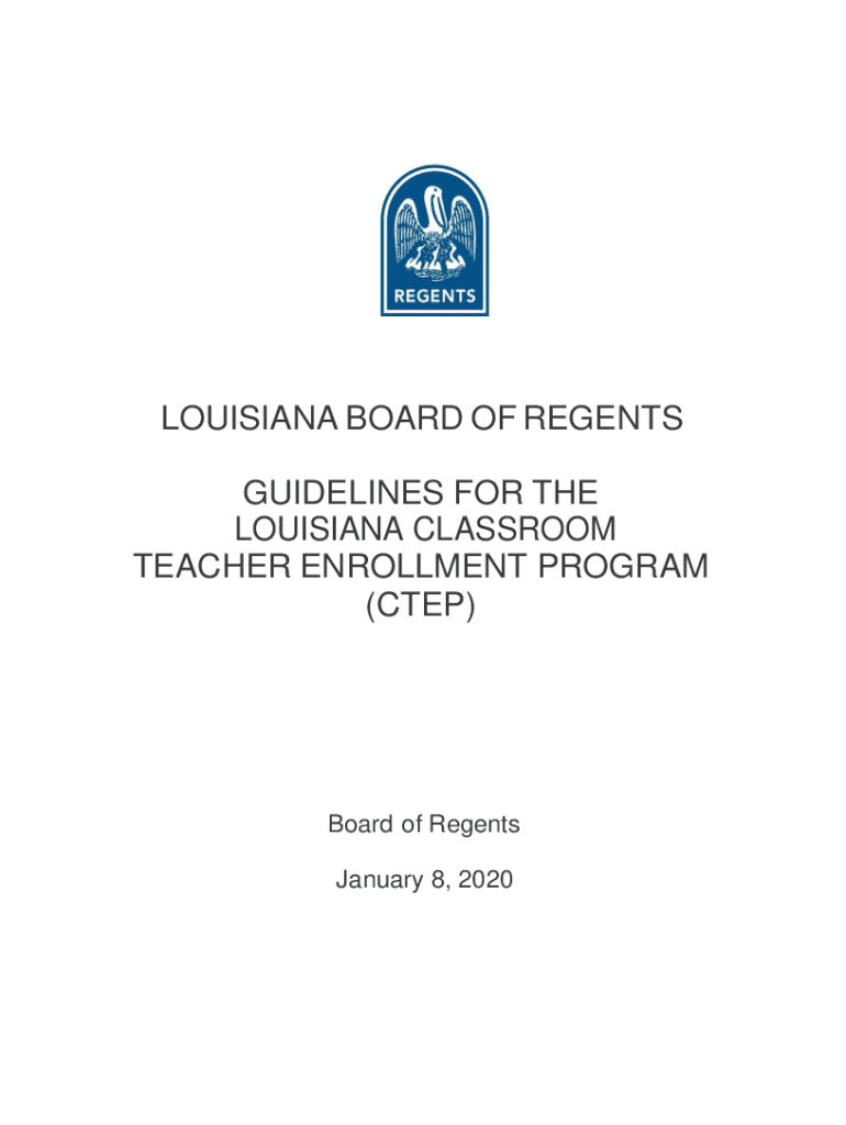 Fillable Online Louisiana Classroom Teacher Enrollment Program (CTEP ...