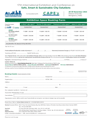 Fillable Online Municipalika 2023 - Exhibition Space Booking form.cdr Fax Email Print - pdfFiller