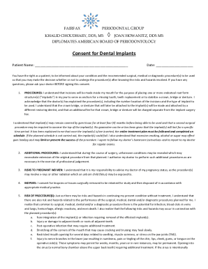 Fillable Online Osseous Surgery Consent Form Fax Email Print - pdfFiller