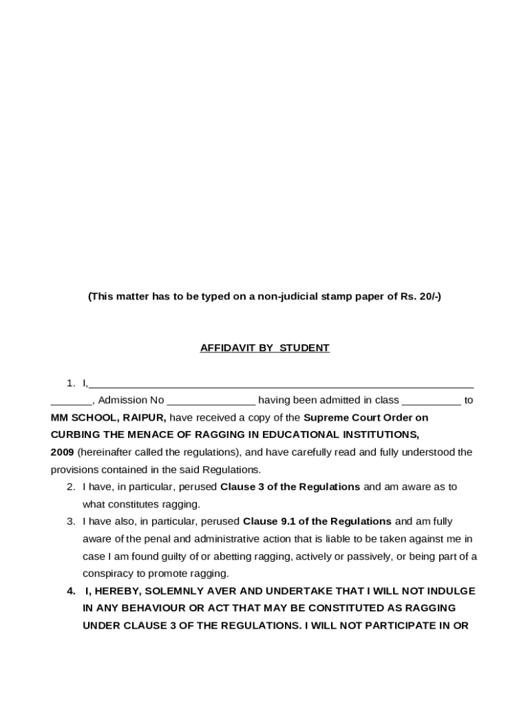 On Non-Judicial Stamp Paper of Rs. 100/- AFFIDAVIT BY ... Doc Template ...