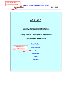 Fillable Online AS 9100 D from ISO 9001 2015 All in One sample Fax ...