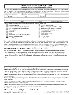 Fillable Online MINNESOTA DFL RESOLUTION FORM - CURE Fax Email Print ...