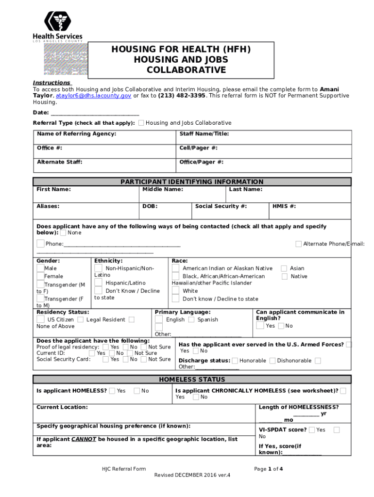 DMH Homeless Services and Resources Doc Template | pdfFiller