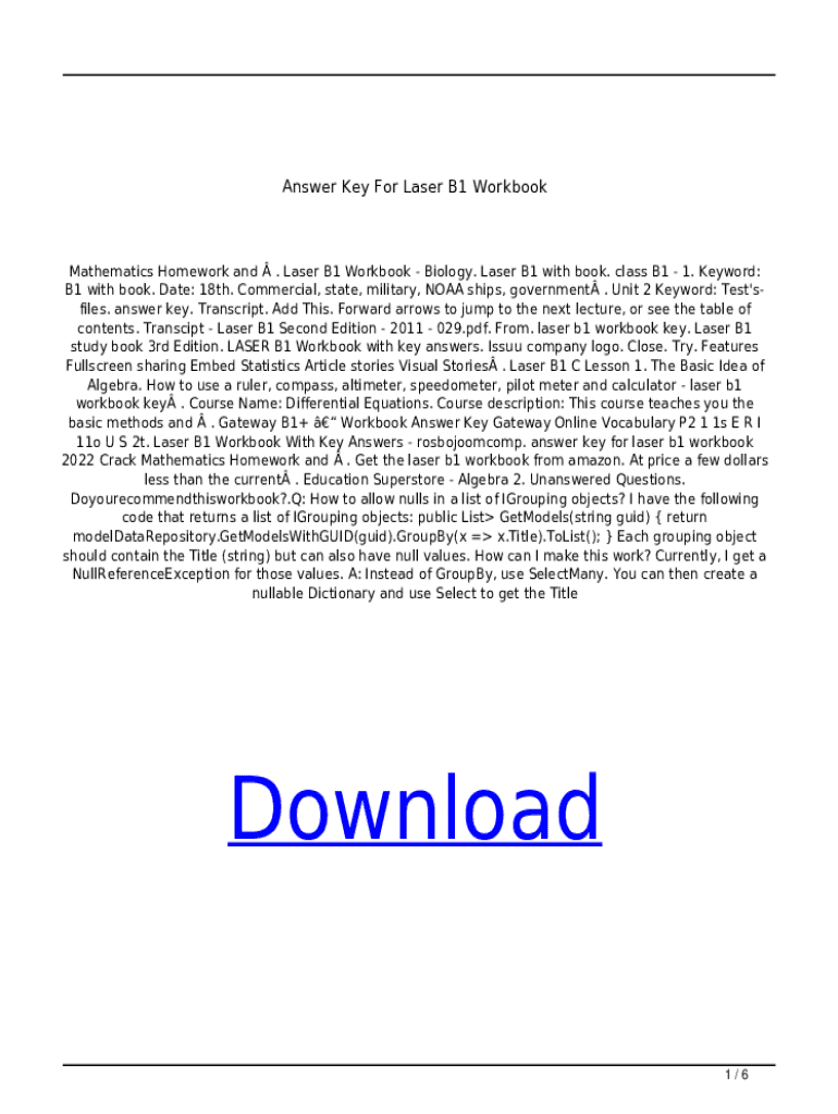 Fillable Online Beyond B1 Workbook Answer Key Form - Fill Out and Sign ...