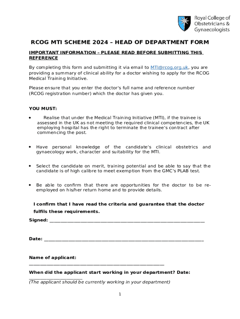 RCOG MTI (Medical Training Initiative) Doc Template Doc Template ...