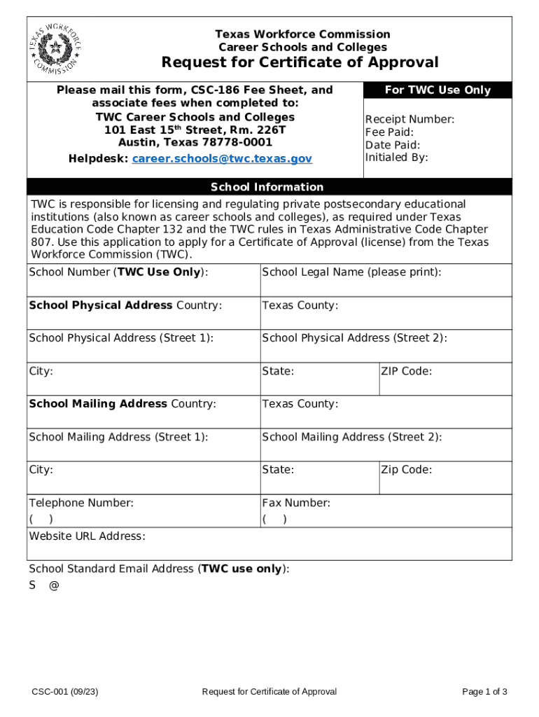 Request for Certificate of Approval Doc Template | pdfFiller
