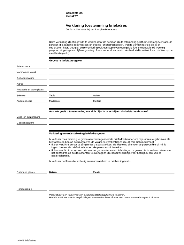 Deze verklaring wordt ingevuld door de persoon die ... Doc Template ...