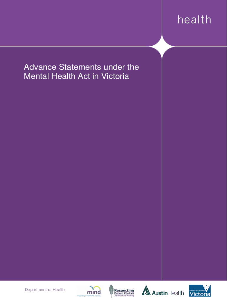 Fillable Online Advance statements in the new Victorian Mental Health ...