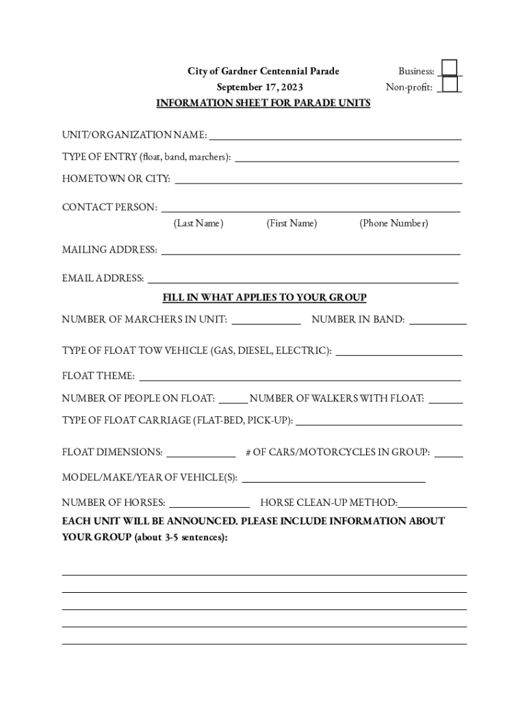 Fillable Online Parade Participation Letter/Form Fax Email Print ...