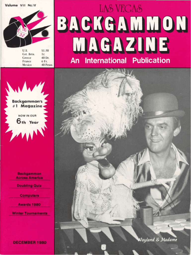 Fillable Online Backgammon's #1 Magazine 6th Year Fax Email Print ...