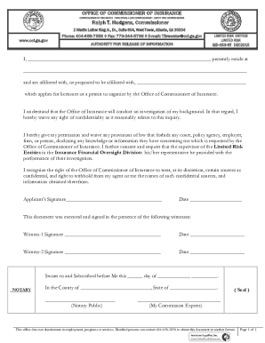 Fillable Online Office of the Commissioner of Insurance and ...