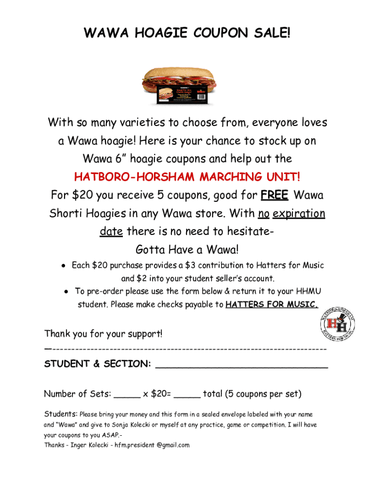 Fillable Online WAWA Fundraiser Form Fax Email Print - pdfFiller