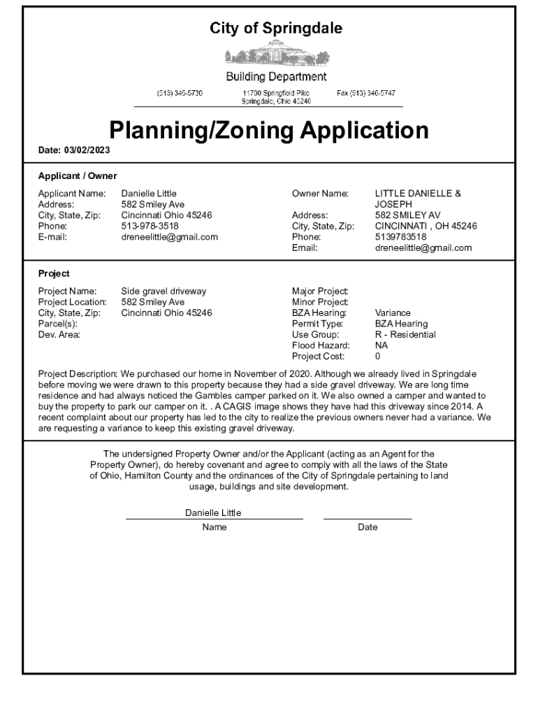Fillable Online review of zone change and planned unit development Fax ...