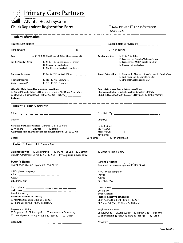 Fillable Online Patient Forms - Pediatrician in Sparta Township, NJ Fax Email Print - pdfFiller