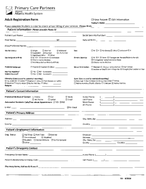 Fillable Online Primary Care Partners - Affiliated with Atlantic Health ...