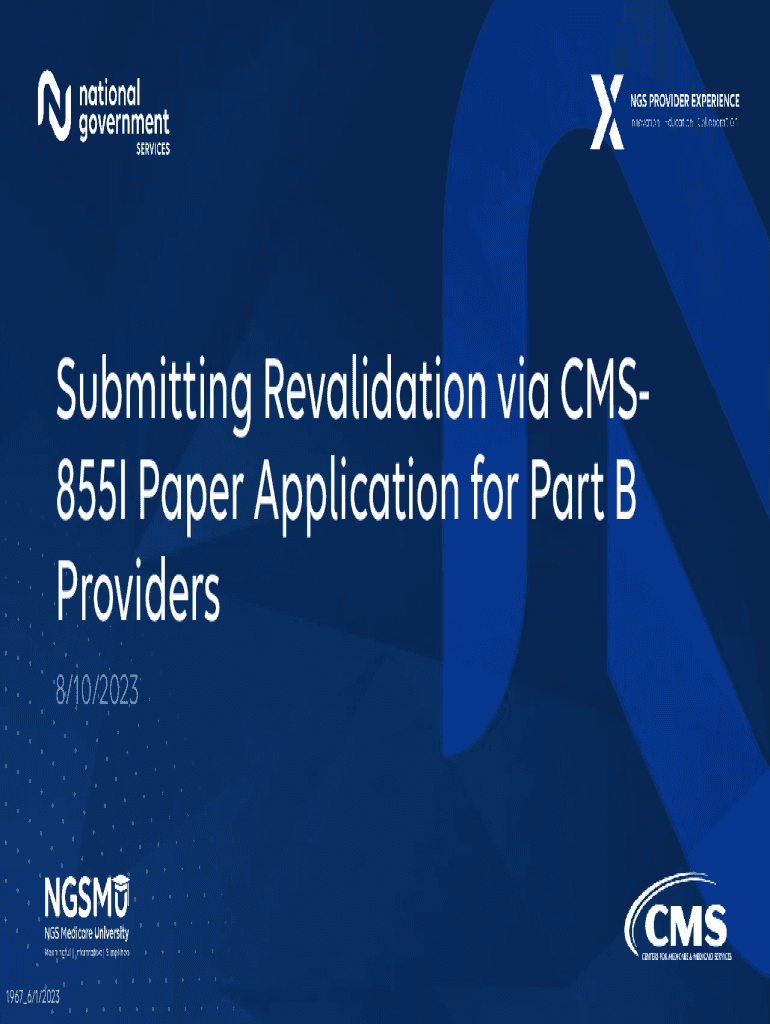 Fillable Online Submitting Revalidation via CMS-855I Paper Application ...