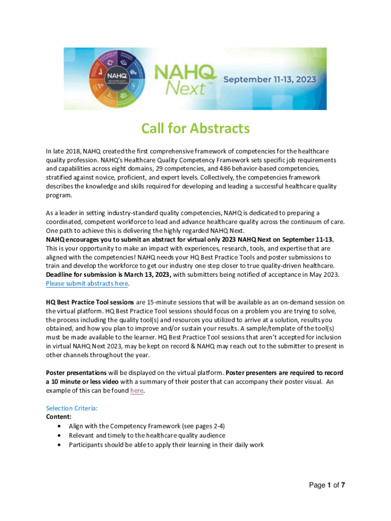 Fillable Online NAHQ Healthcare Quality Competency Framework Fax Email ...